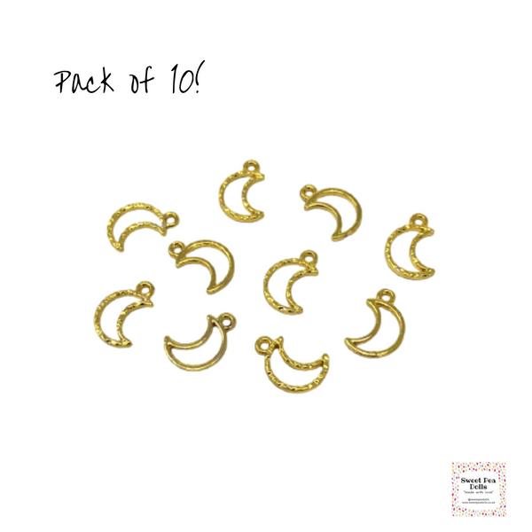 Resin Bezel - Mini Moons - Pack of 10 | Sweet Pea Dolls UK