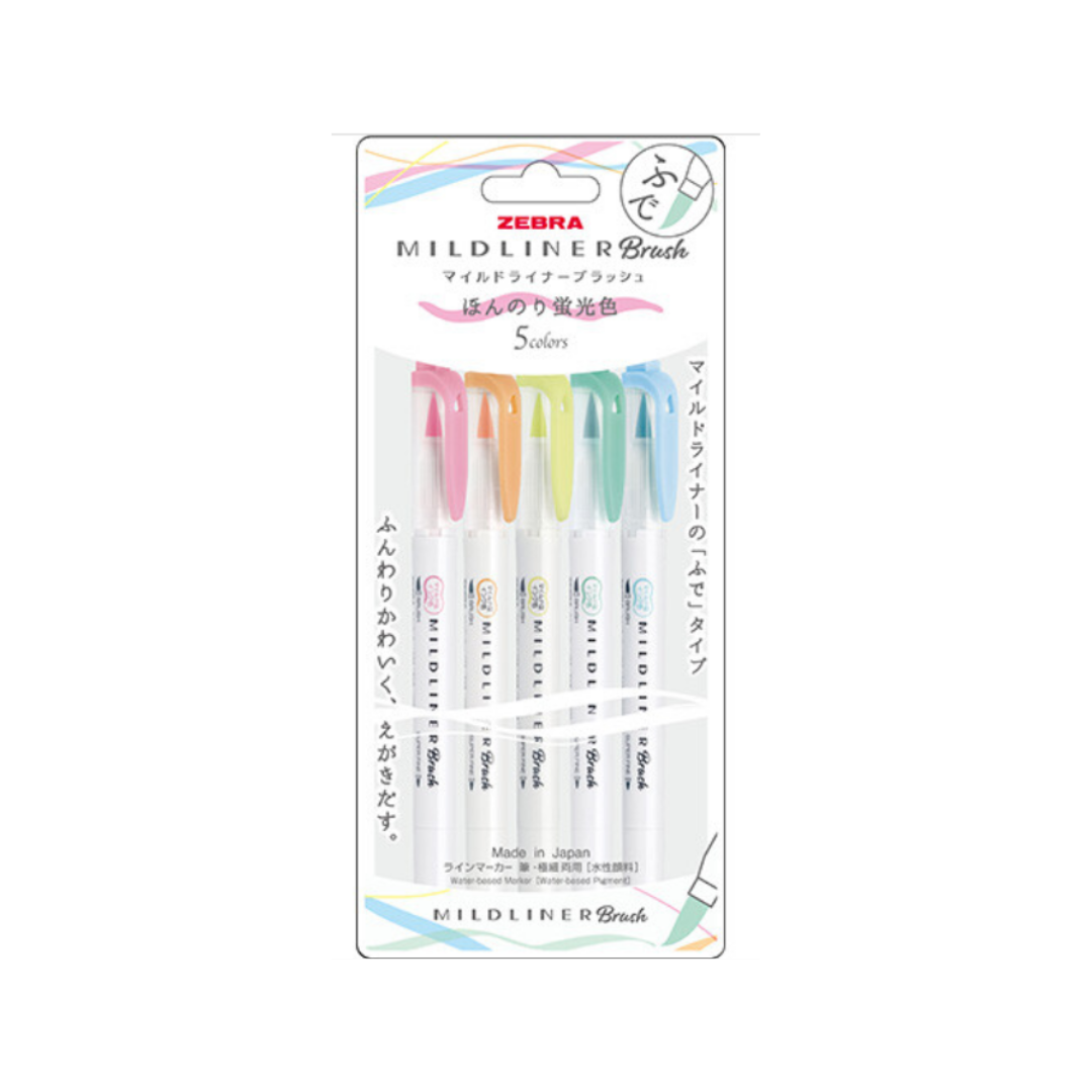 Zebra Mildliner - Pastel Colours - Set of 5 - Sweet Pea Dolls